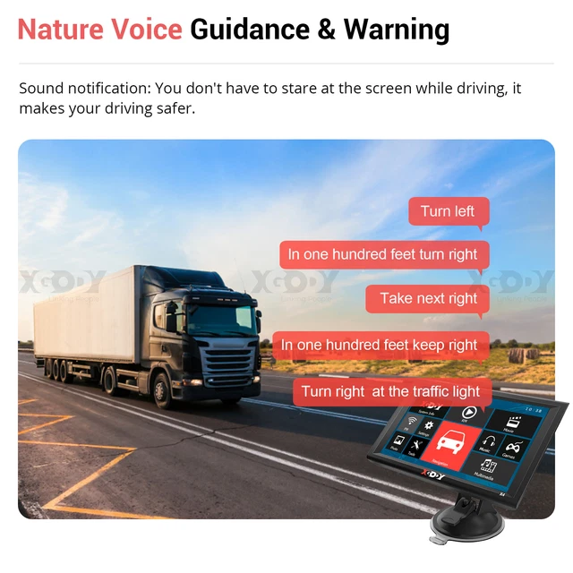 2025 XGODY 9'' Truck HG LGV Lorry Sat Nav Mortorhome GPS Navigation UK ...