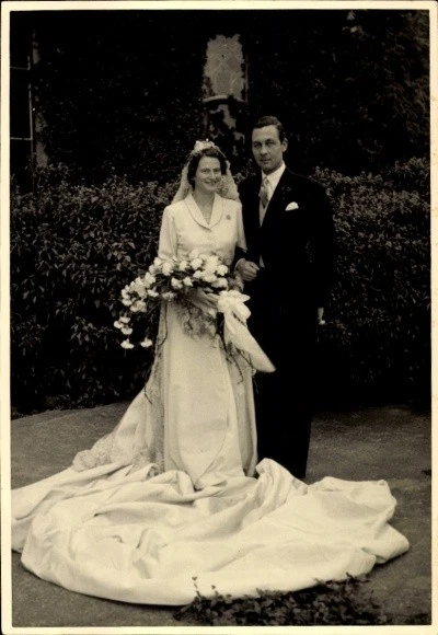 FOTO AK HOCHZEIT Ernst August von Hannover, Prinzessin Ortrud, 1951 ...