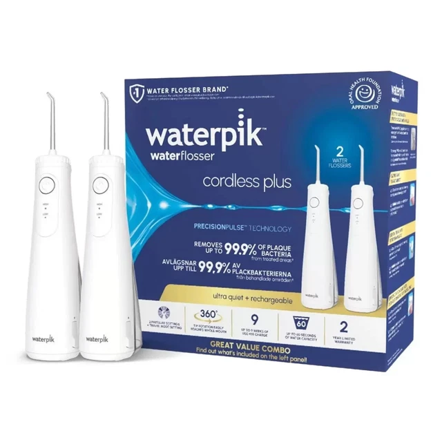 WATERPIK CORDLESS PLUS Water Flosser Combo Pack, WF-26UK010 £177.47 ...