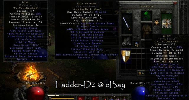 DIABLO 2 RESURRECTED D2R - CTA Call to Arms CS + 2x Spirits! BO Battle ...