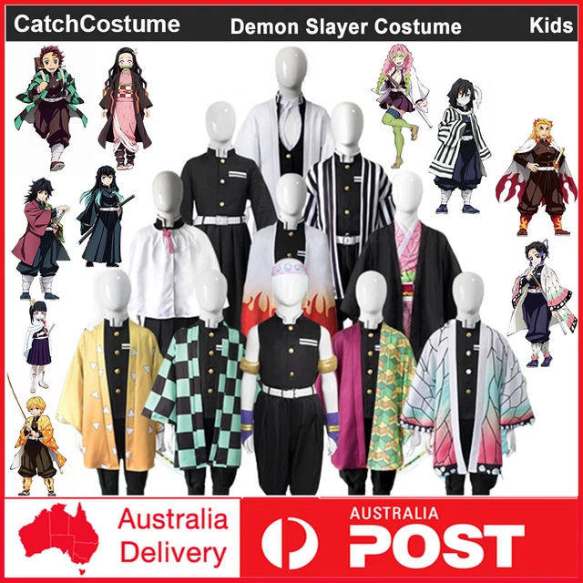 KIDS DEMON SLAYER Kamado Tanjiro Cosplay Costume Kimono Book Week Anime ...