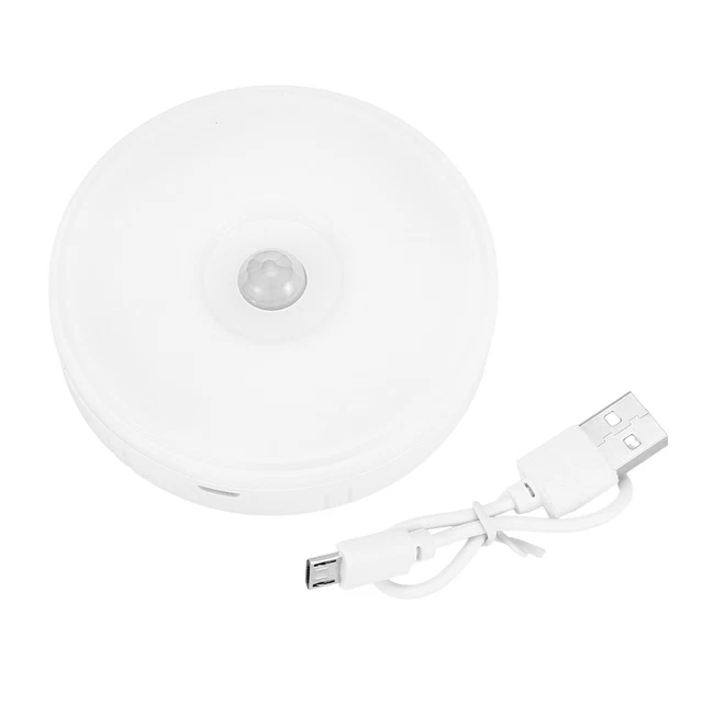 PIR MOTION SENSOR LED Night Light USB Rechargeable Dimmable Night Lamp ...