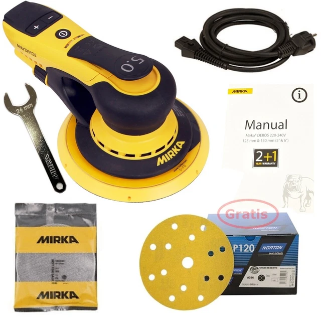MIRKA DEROS 650CV Set + 50 Norton Oro Discos de Lijado Gratis EUR 676 ...