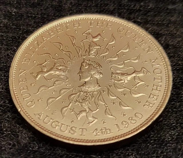 SILVER QUEEN ELIZABETH II Mother Happy Birthday Coin Vintage 1900 1980 ...