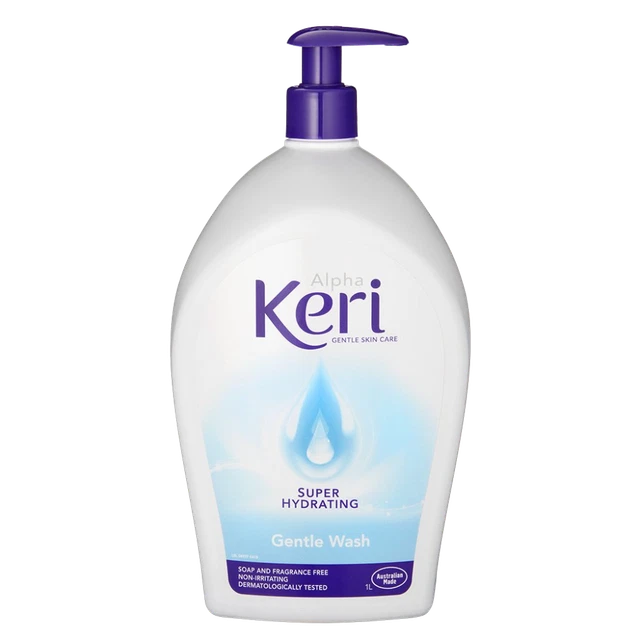 ALPHA KERI SUPER Hydrating Gentle Wash 1 Litre Pump Fragrance Free ...