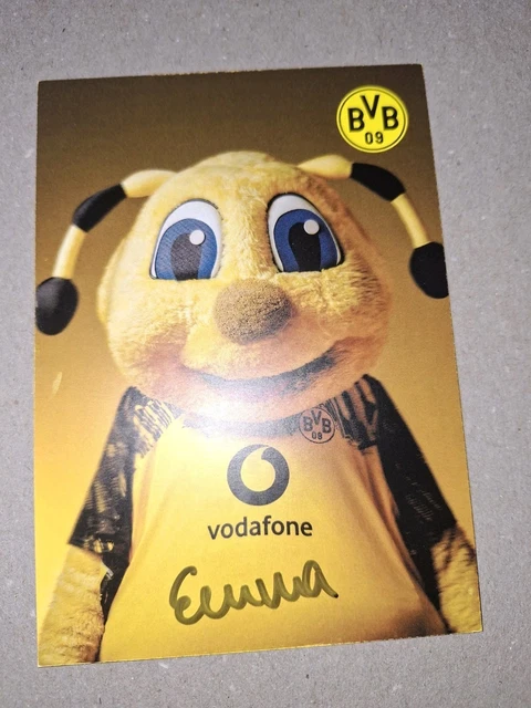 AUTOGRAMMKARTE MASKOTTCHEN EMMA Borussia Dortmund BVB 2025/26 25/26 DFB ...