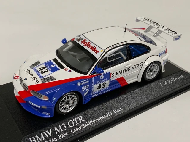 1/43 MINICHAMPS BMW M3 GTR 2004 ADAC 24 Heures Voiture #43 400 042343 ...