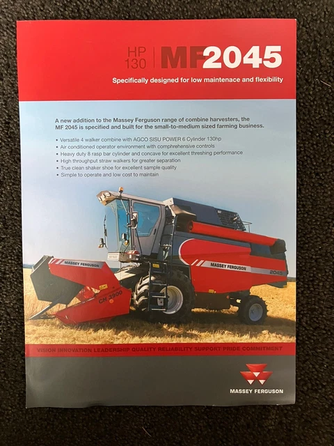 MASSEY FERGUSON 2045 Combine Harvester Tractor Brochure Leaflet Rare Farm Model £10.50 - PicClick UK