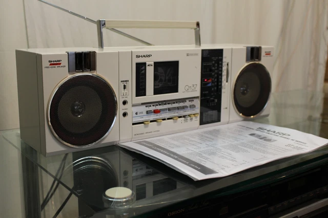 SHARP QT-37H STEREO Radio Cassette Recorder Ghettoblaster Boombox Japan ...