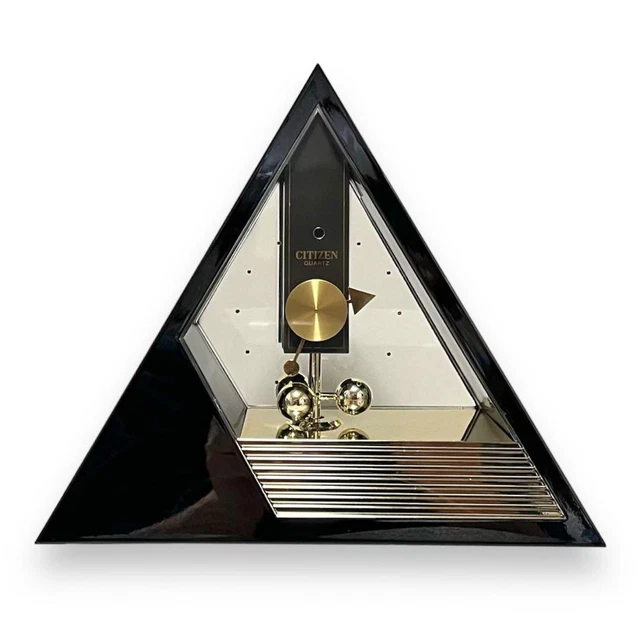 VINTAGE CITIZEN POSTMODERN Triangle Pendulum Clock Mid-century Battery ...