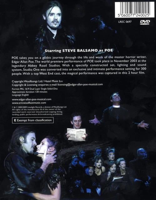 ERIC WOOLFSON'S - Poe: The World Premiere Performance (DVD) EUR 21,07 ...