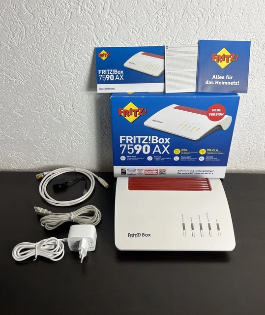 AVM FRITZ!BOX 7590 AX v2 Wi-Fi 6 VDSL WLAN Router Weiß (20002985) | Sehr gut EUR 179,99 ...