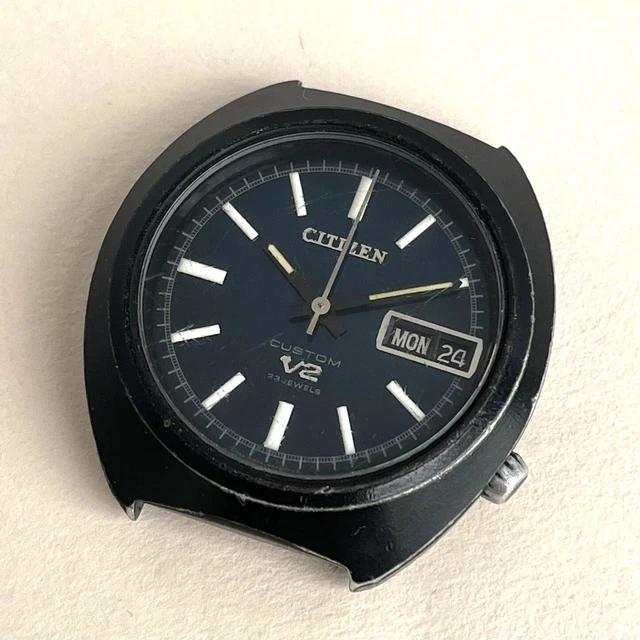 RARE VINTAGE AUTOMATIC Citizen V2 Custom Watch Ref: 4-722205TA Blue ...