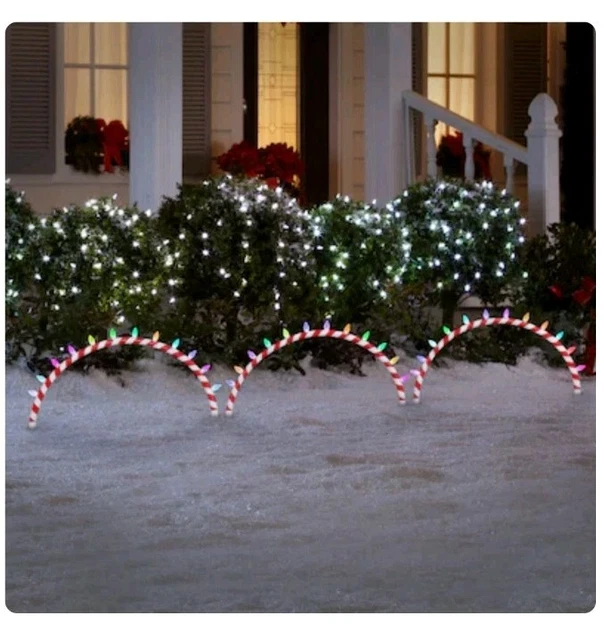 GEMMY ORCHESTRA OF Lights Color-Changing Candy Cane Pathway Arch LED ...