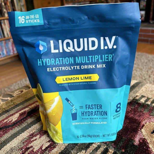 LIQUID IV HYDRATION Multiplier Drink Mix Lemon Lime 16 Sticks 9.03 oz ...