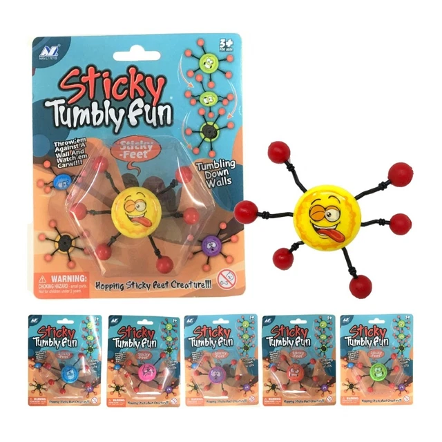 SMILEY STICKY WINDOW Tumblers Traditional Emoji Pocket Money Toys ...