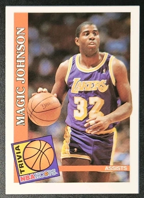 MAGIC JOHNSON 1992-93 Hoops NBA HOOPS TRIVIA Subset Card (no.482) $2.00 ...
