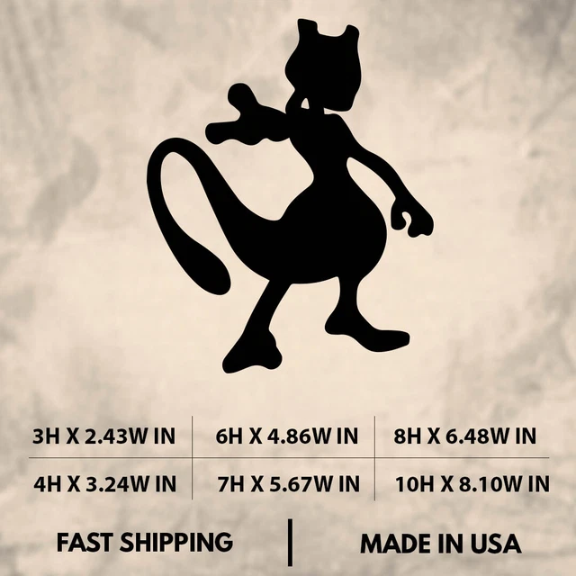 MEWTWO|POKEMON|ANIME|VINYL STICKER |DECAL for Window|Laptop|Car|tablet ...