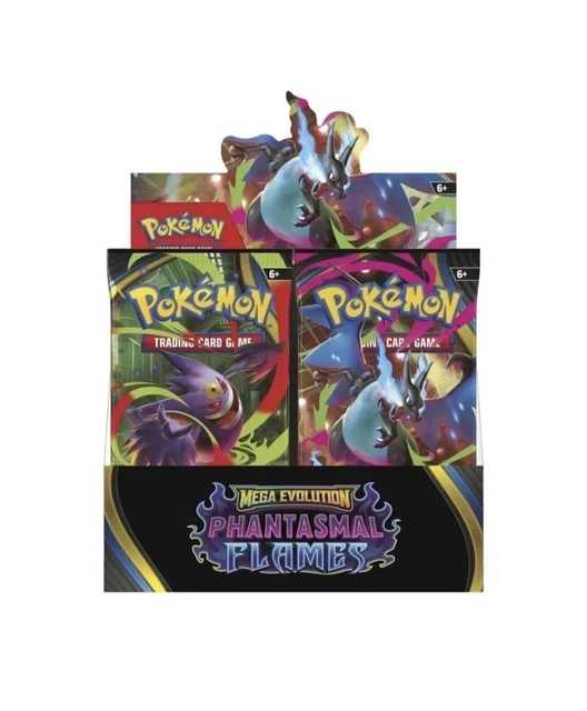 POKÉMON MEGA EVOLUTION Phantasmal Flames Booster Display Box (36 Packs ...