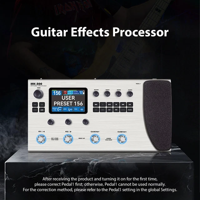 M-VAVE GUITAR EFFECTS Processor 120 AMP Models Drum Machine Loop MIDI ...