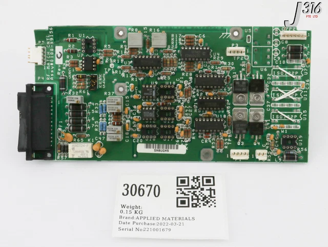 30670 APPLIED MATERIALS Pcb Assy, Rf Match Control (Parts) 0100-09156 ...