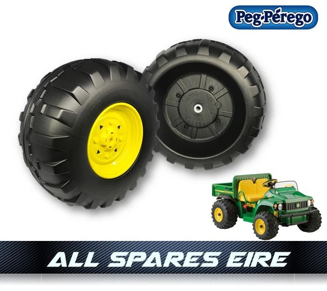 JOHN DEERE GATOR 12 Volt Peg Perego Replacement Front Wheels Tyres £38. ...