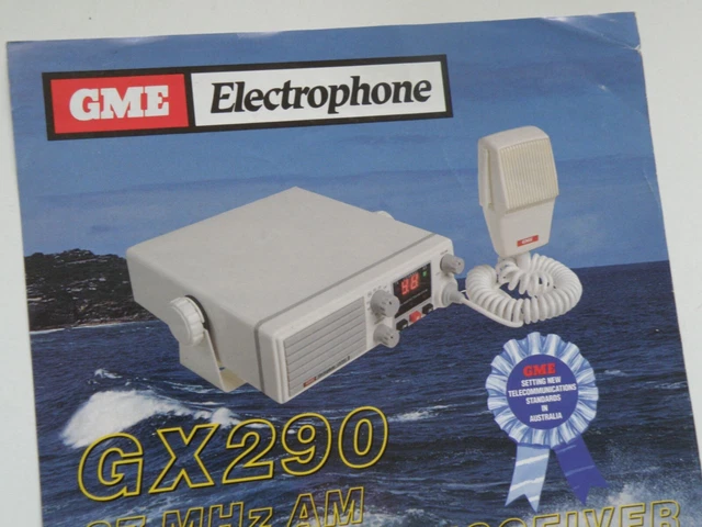 ORIG.SALES&INFO SHEET FOR Gme Electrophone Gx290 Hf Marine12Ch Radio ...