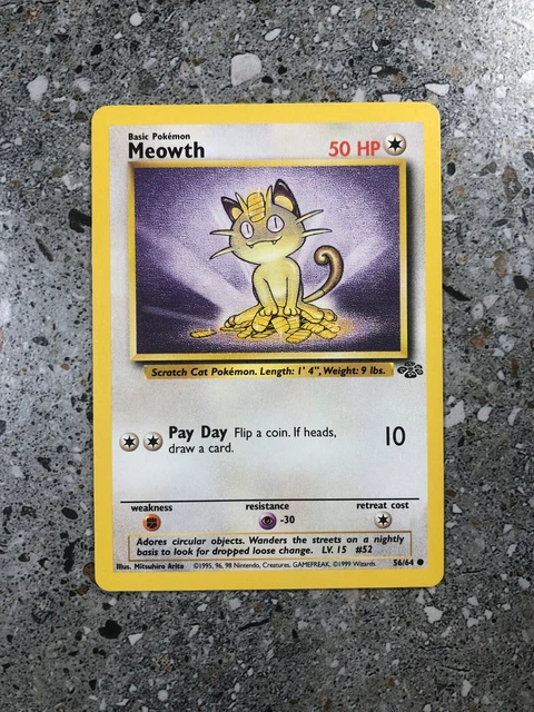 POKEMON TCG CARDS Meowth 56/64 Jungle EXC EUR 1,64 - PicClick FR