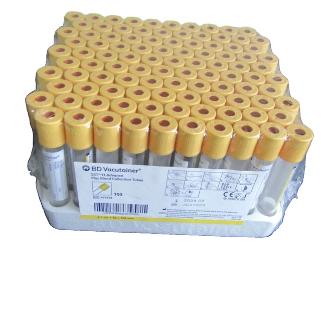 BD VACUTAINER X 100 Blood Collection Tubes 8.5 ML New Sealed $65.00 ...