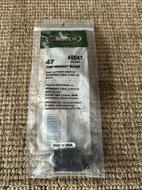 VINTAGE WEAVER SCOPE Mount Base No.47 $5.00 - PicClick CA