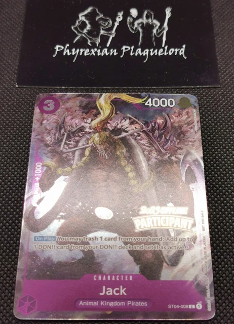 ONE PIECE TCG- Jack ST04-008 - 2023 Online Participant Stamped Foil NM ...