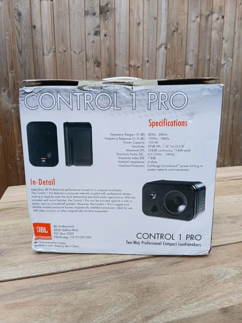 JBL CONTROL ONE Pro Speakers Black With Wall Mounts- New And Boxed £68. ...