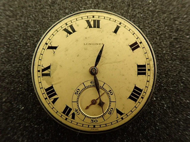 VINTAGE 39MM CAL. 18.79 Longines Openface Pocket Watch Movement ...