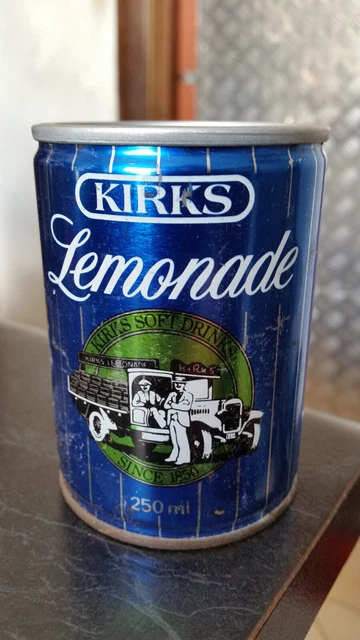 RARE VINTAGE KIRKS lemonade soft drink tin can $50.00 - PicClick AU