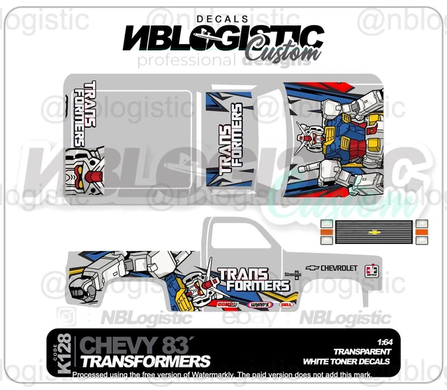 '83 CHEVY SILVERADO Custom WaterSlide Decal for hot wheels 1/64 106 $5. ...