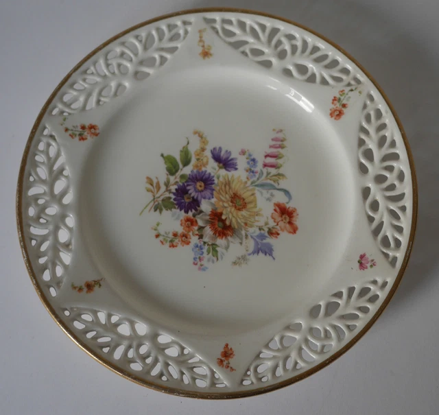 TELLER DURCHBRUCH JUGENDSTIL Max Roesler Rodach Blumen Astern EUR 30,00 ...