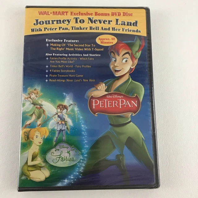 DISNEY PETER PAN Journey To Never Land DVD Tinker Bell Walmart Exclusive Sealed £21.42 - PicClick UK