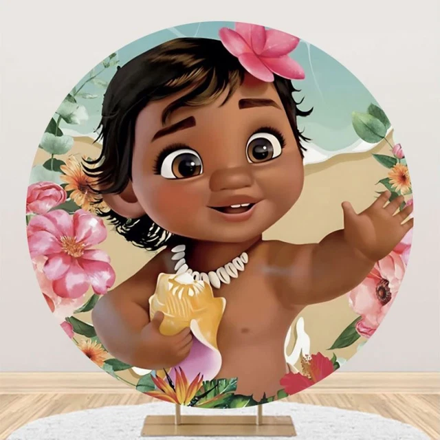 ROUND MOANA PRINCESS Birthday Backdrop Decorations Photography ...