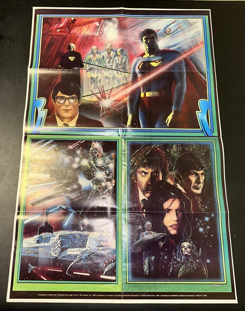 MICHAEL SAENZ ART 1978 Magazine Pull Out Poster Superman Battlestar ...