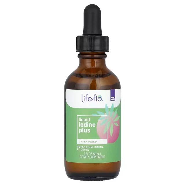 LIFE-FLO LIQUID Iodine Plus, Unflavored, 2 fl oz (59 ml), Expiry"2026 £ ...