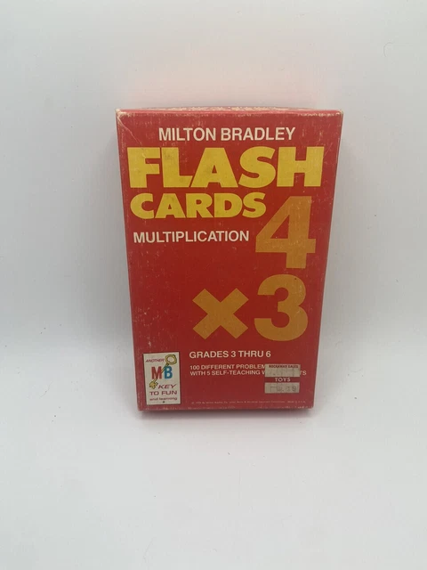 VINTAGE MILTON BRADLEY Multiplication Flash Cards Set #4454 Math Grades ...