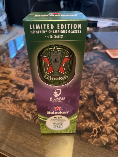 LIMITED EDITION HEINEKEN rugby Investec Champions Cup pint glass, New ...