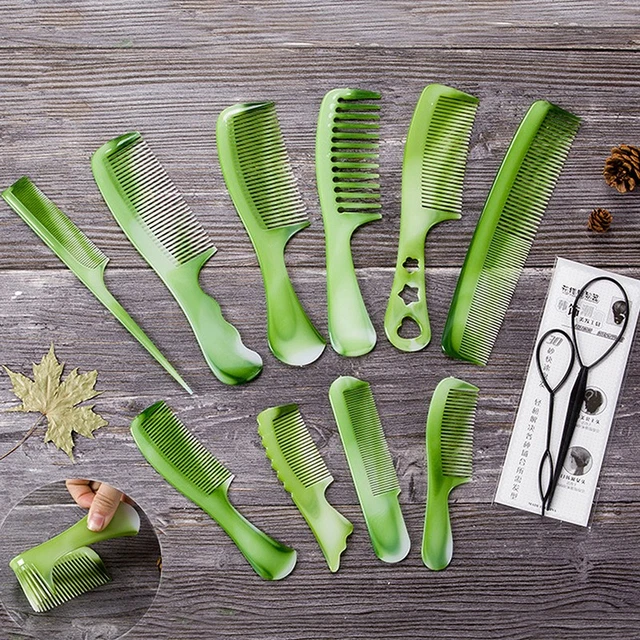 FOLDING RESISTANT 10 Comb Set, Plastic Comb, Beef Tendon Green Comb FE ...