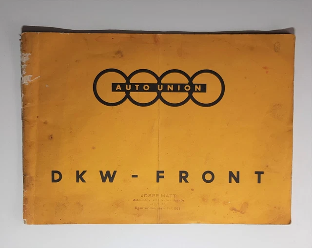 PROSPEKT ALT DKW Front Wagen Auto Union Reklame Broschüre Automobilia ...