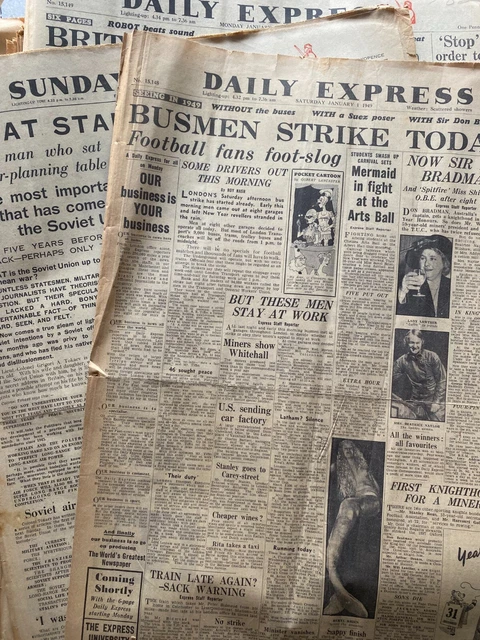 DAILY EXPRESS NEWSPAPER 1st 3rd 4th 6th 7th OR 9th June 1949 ORIGINAL £ ...