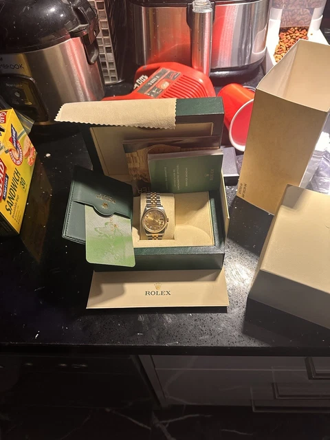 GENT'S ROLEX Datejust Watch (Factory Diamond Dial) - Box , Booklet ...