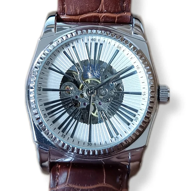 LENO LEONTIS AUTOMATIKUHR Uhr Armbanduhr Herren Mens Watch 42mm Leder ...