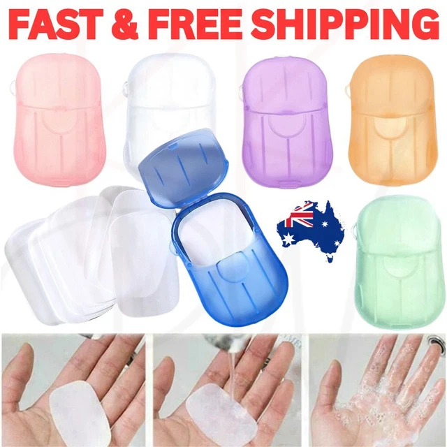 PORTABLE WASHING SLICE Sheets Hand Bath Travel Scented Foaming Paper ...