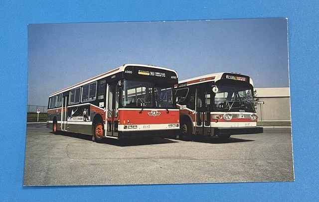 VINTAGE TORONTO TRANSIT TTC Flyer Bus #6000 & GM Bus #8840 Postcard (28 ...