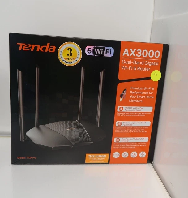 TENDA AX3000 DUAL-BAND Gigabit Wi-Fi 6 Router, Model: TX9 Pro $20.50 ...